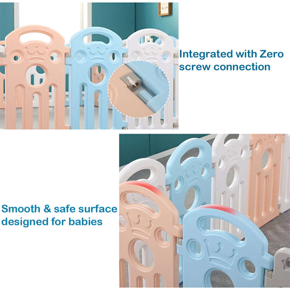 12 Panel Foldable Baby Playpen Yard Fence with Activity Wall ...