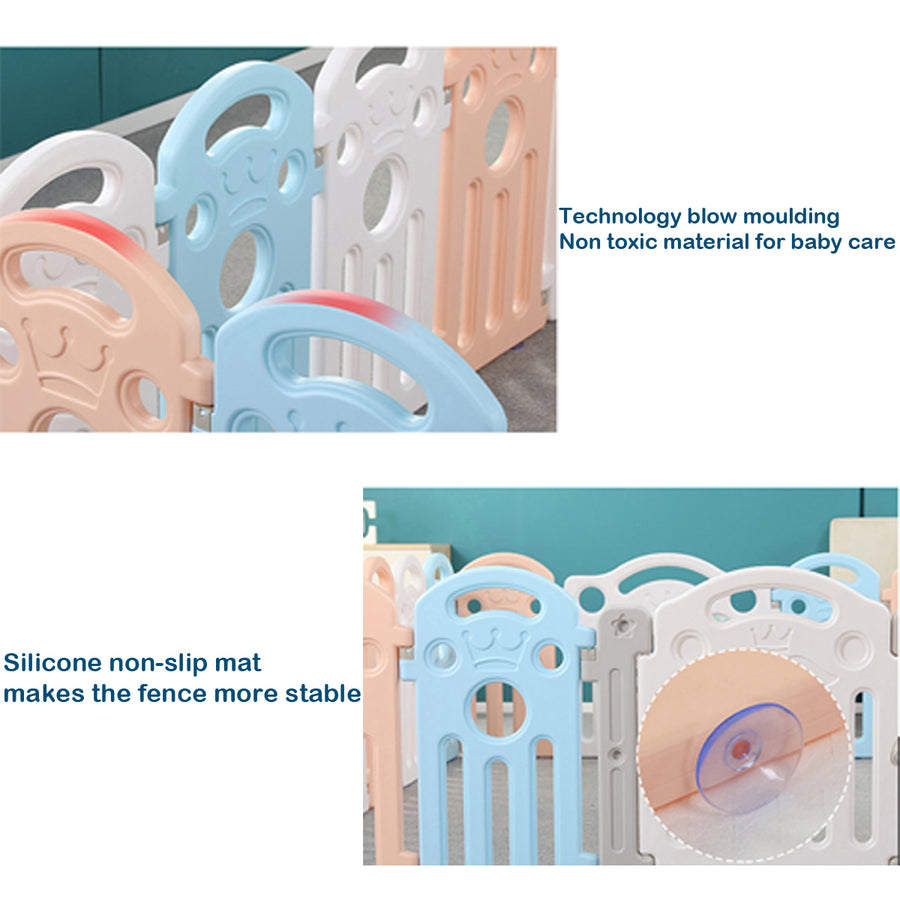 12 Panel Foldable Baby Playpen Yard Fence with Activity Wall ...
